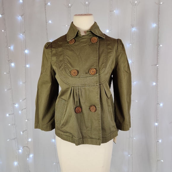 ambition | Jackets & Coats | Ambition Olive Green Denim Doublebreasted ...